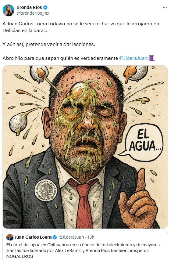 Brenda Ríos caricaturiza a Loera, lo etiqueta y con hilo en Twitter (X ...